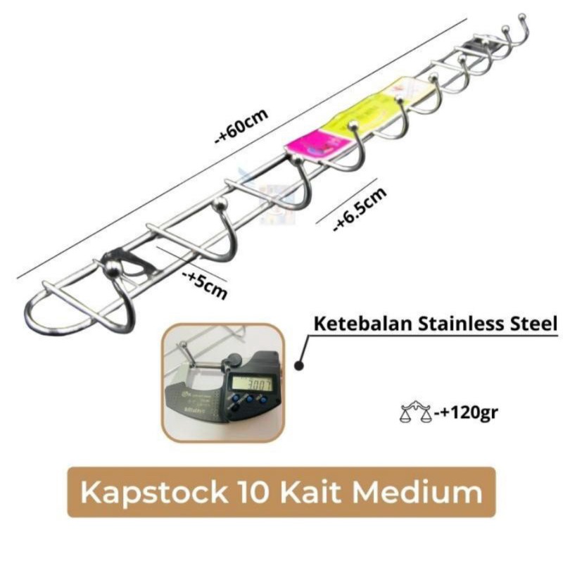 Jual GANTUNGAN STAINLESS 6 KAIT 8 KAIT 10 KAIT CASTOK BAJU DINDING ...