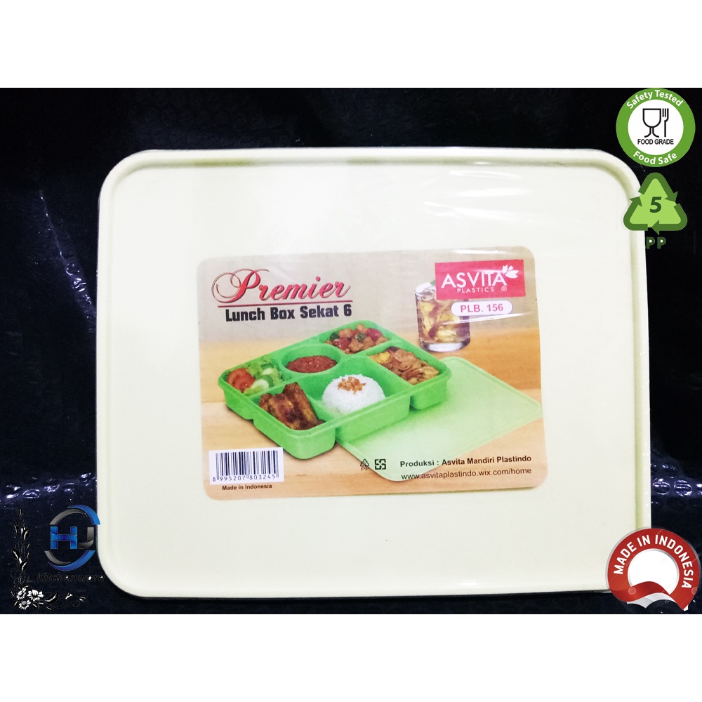 Jual Kotak Makan Sekat 6 Premier Asvita / Lunch Box / Plastics / PLB ...