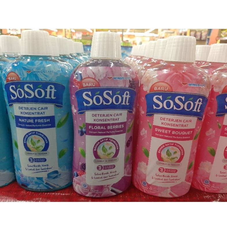 Jual sabun cuci cair liquid sosoft biru detergen cair konsentrat 700ml ...