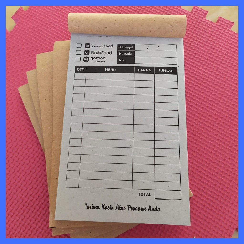 Jual Nota Grab Food Kwitansi Shopee Food Struk Go Food Kuitansi Makanan ...