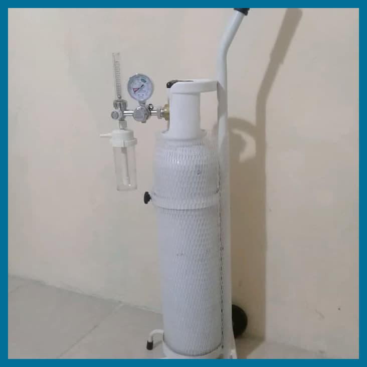 Jual TABUNG OKSIGEN 1 M3 KOMPLIT (TABUNG, TROLY,REGULATOR,SELANG ...