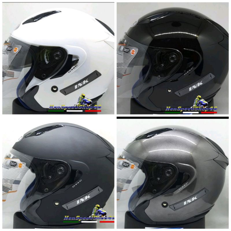 Jual Helm INK METRO 2 Solid polos 2 visor original PUTIH BLACK DOFF ...