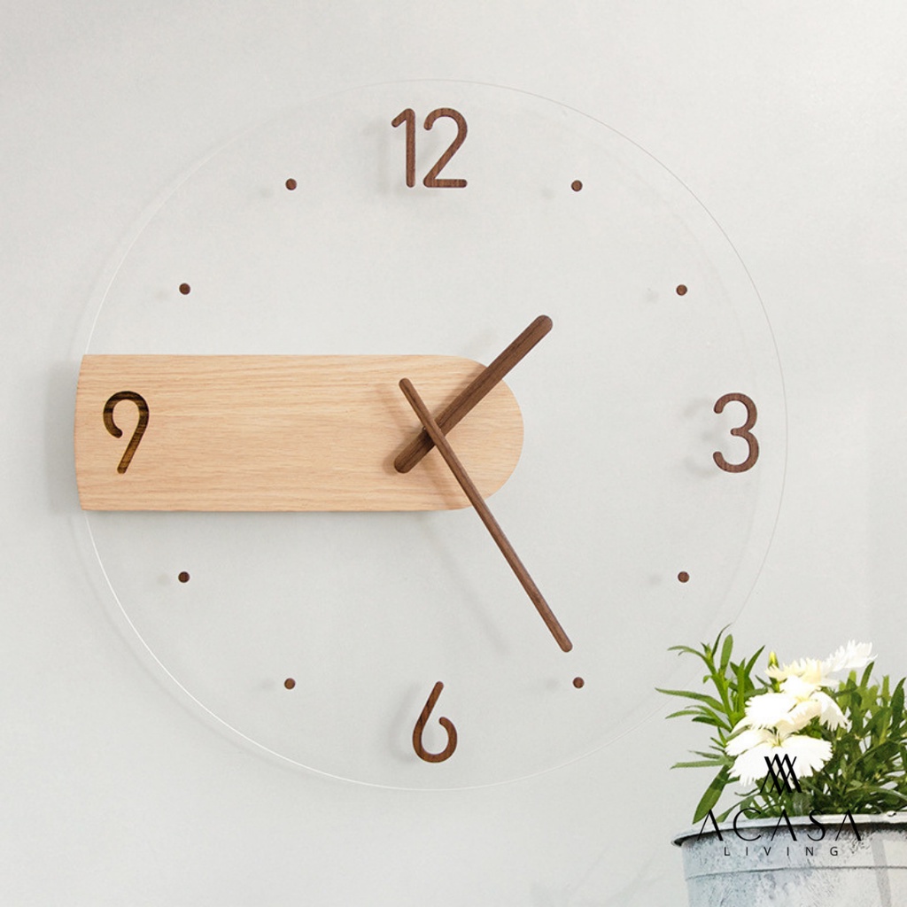 Jual AKKARIA - Aesthetic Wall Clock - Jam Dinding Japandi Transparan ...