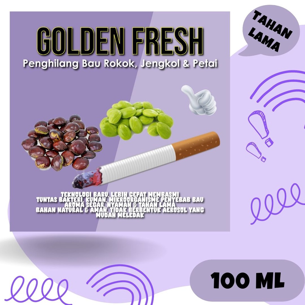 Jual JUAL CAIRAN PENGHILANG BAU ROKOK JENGKOL PETAI GOLDEN FRESH 100 ML ...