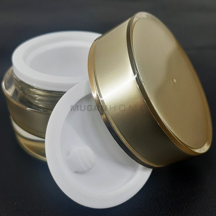 Jual Make-Up-Kemasan- Pot Jar Solid Cream Bottle Gold Gold Line/Wadah ...