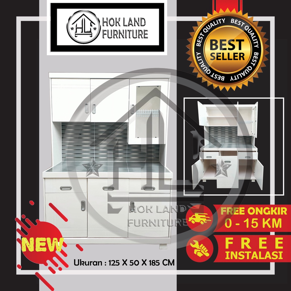 Jual Lemari sayur 3 pintu lemari rak piring dapur minimalis / Lemari ...