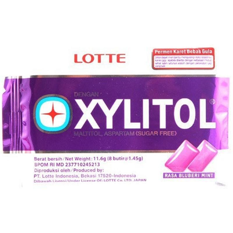 Jual LOTTE XYLITOL PERMEN KARET BLUBERI MINT 12G | Shopee Indonesia