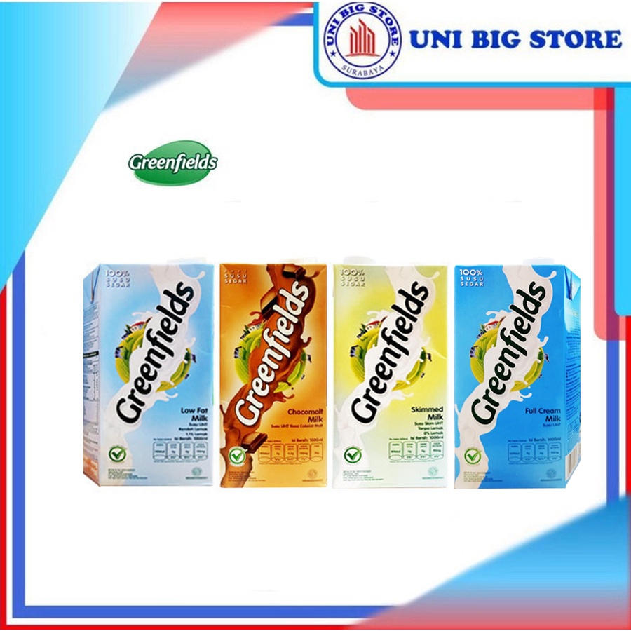 Jual Susu Greenfields Greenfield UHT Full Cream / Chocolate / Low Fat / Skim Milk 950ml | Shopee ...