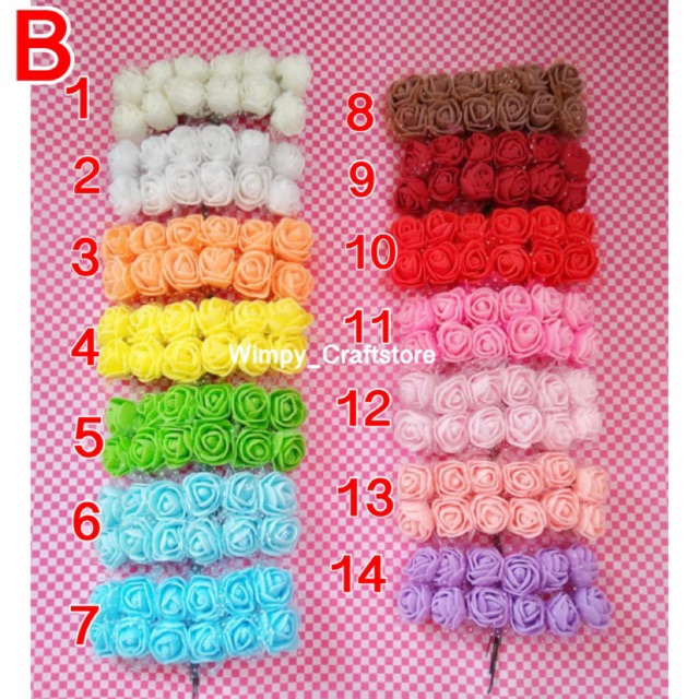Jual Sponge Flower B Bahan flower crown artificial flower bunga mawar ...