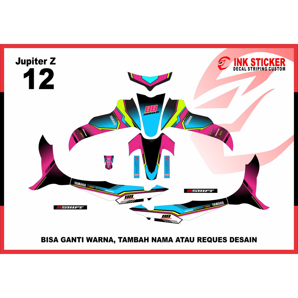 Jual Sticker Decal Jupiter Z Burhan Desain 12 Motif Warna | Shopee ...
