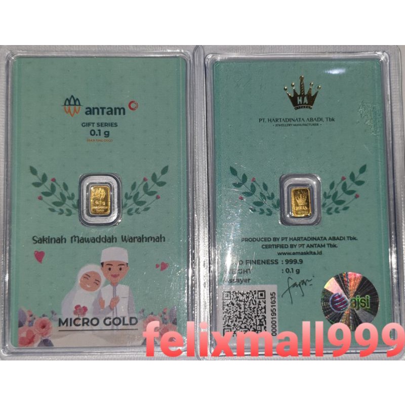 Jual LM MICRO GOLD ANTAM HARTADINATA LUXURY 0.1 GR / LOGAM MULIA HRTA ...