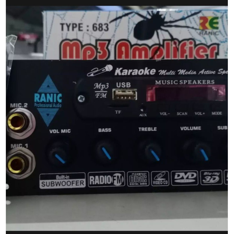 Jual kit speaker aktif mp3 spider type 683 usb tanpa bloototh power ...