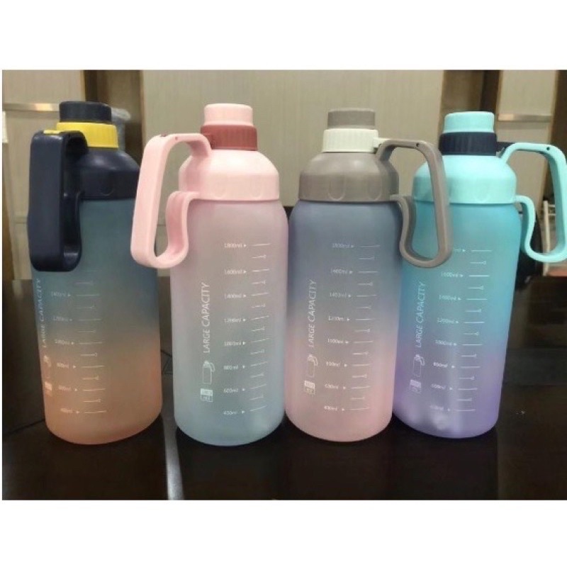 Jual botol time hook flip rainbow 1,8 liter | botol viral | botol minum ...