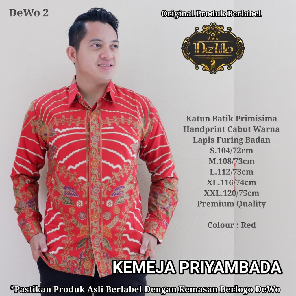Jual Batik Dewo Lengan Panjang Priyambada | Shopee Indonesia