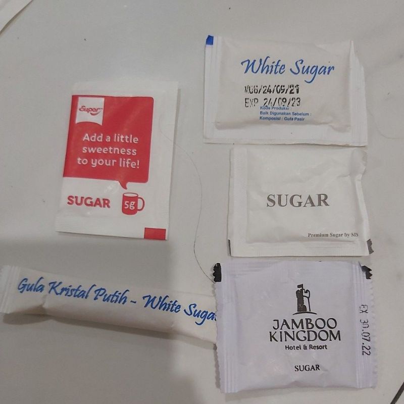 Jual Gula kristal putih sachet - white sugar minimal 5 sachet | Shopee ...