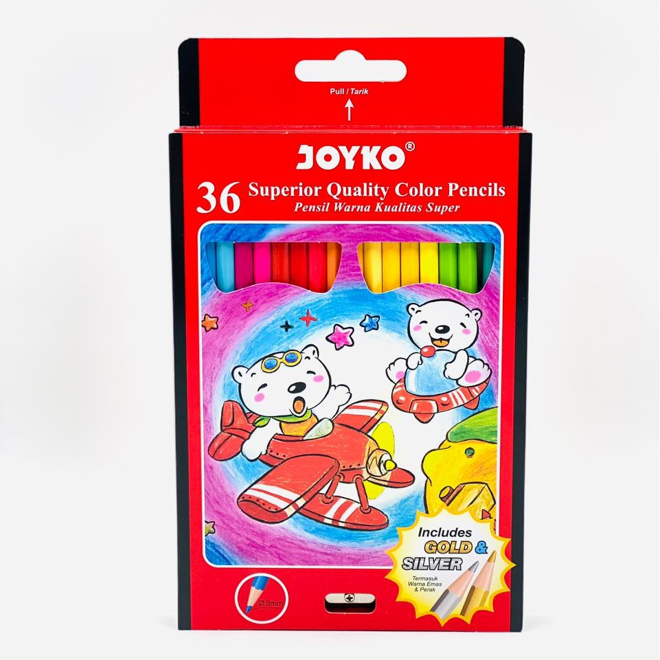Jual Pensil Warna Pensil Gambar Color Pencil Joyko 36 Warna Panjang