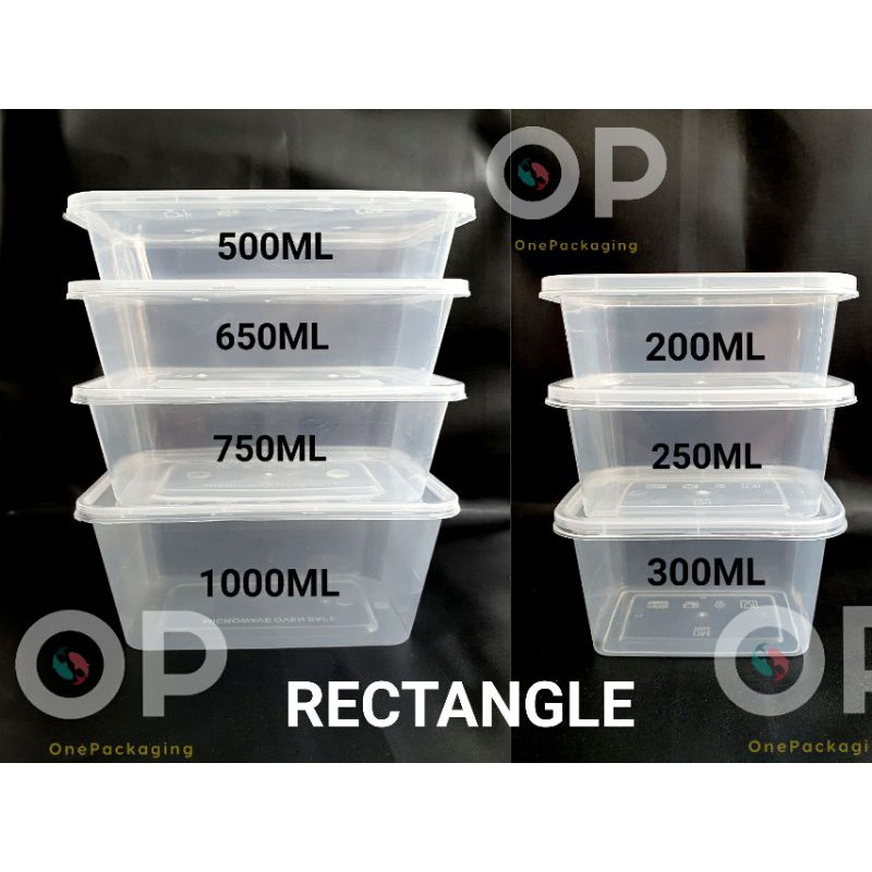 Jual Thinwall Rectangle Thinwall 200ml 250ml 300ml 500ml 650ml 750ml 1000ml/ kotak makan plastik ...