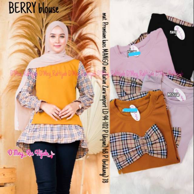 Jual Berry blouse (real pict) | Shopee Indonesia