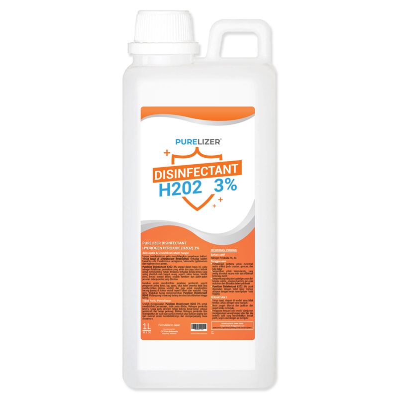 Jual PURELIZER Disinfectant H2O2 3% Disinfektan Food Grade 1L ...