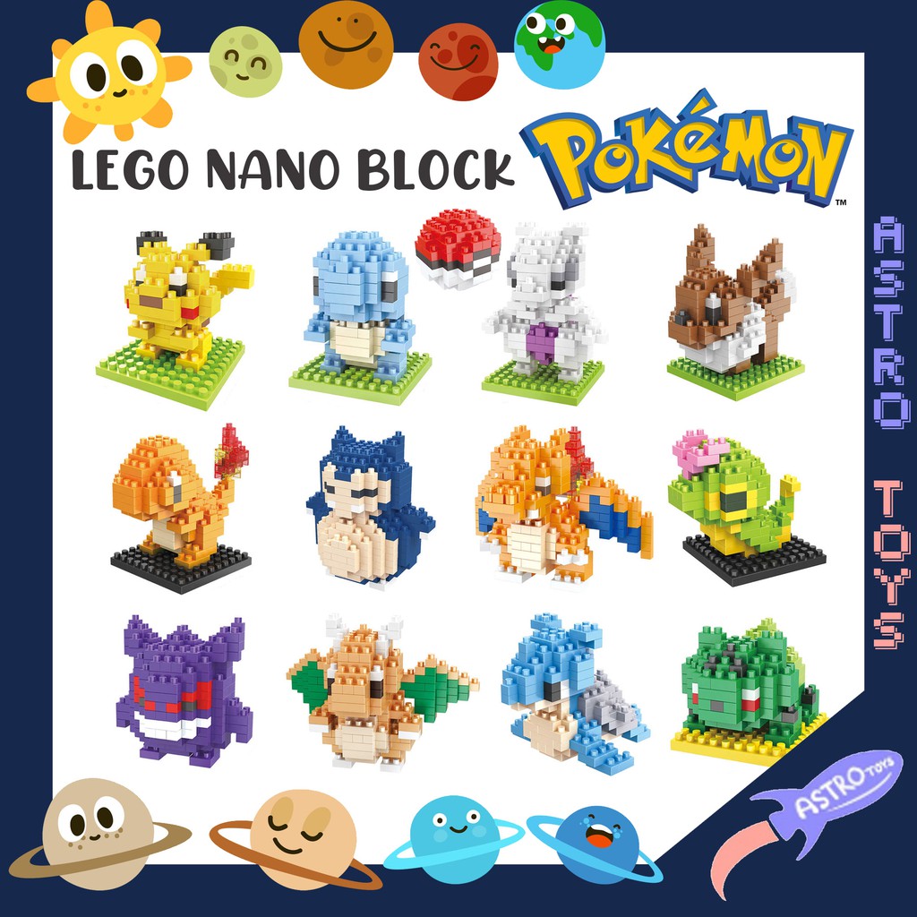 Jual Mainan Bricks Pokemon Nano Block Minifigure Kartun Balok | Shopee ...
