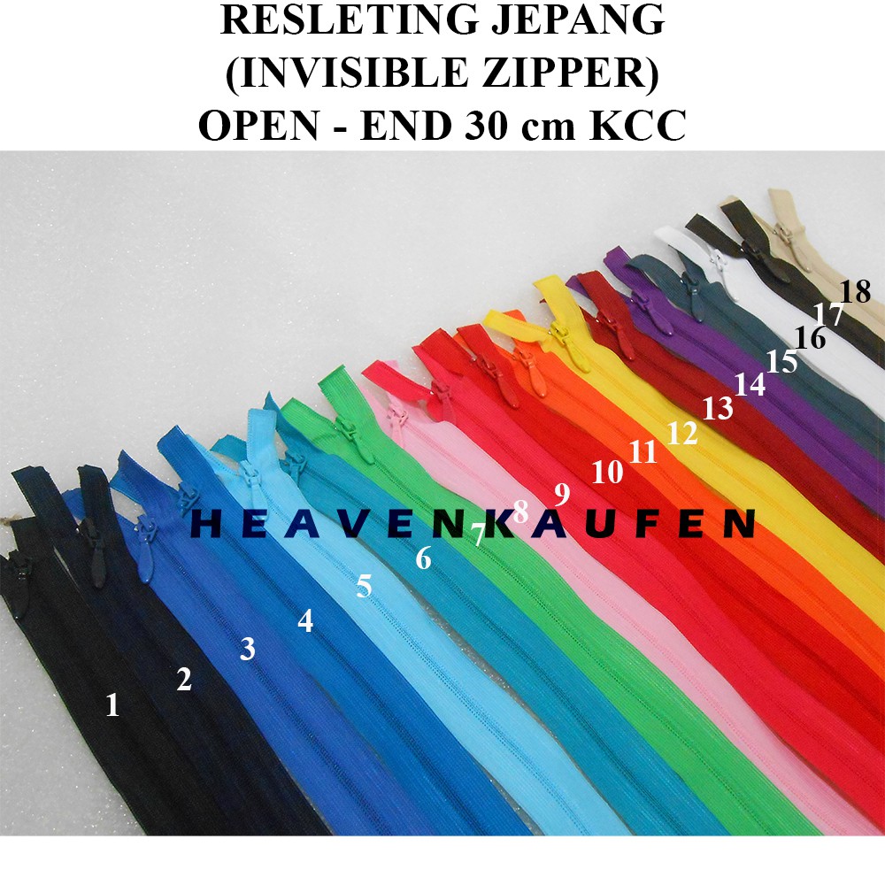 Jual Resleting Zipper Jepang / Invisible Zipper KCC 30 cm Buka - Lepas ...