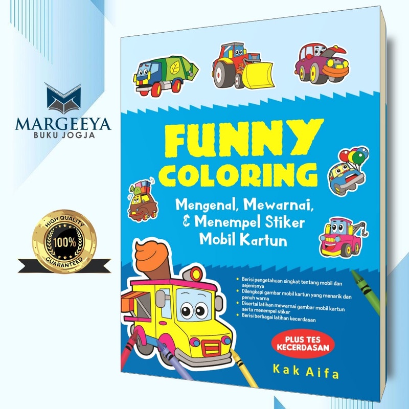Jual Funny Coloring; Mengenal, Mewarnai, & Menempel Stiker Mobil Kartun ...