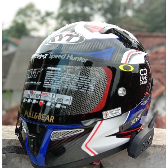 Jual HELM kyt k2rider blue diamond + Intercom V6 | Shopee Indonesia