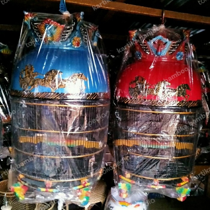 Jual Sangkar Perkutut Fiber Mahkota Merak Kaki Kayu biasa BUKAN KAKI ...