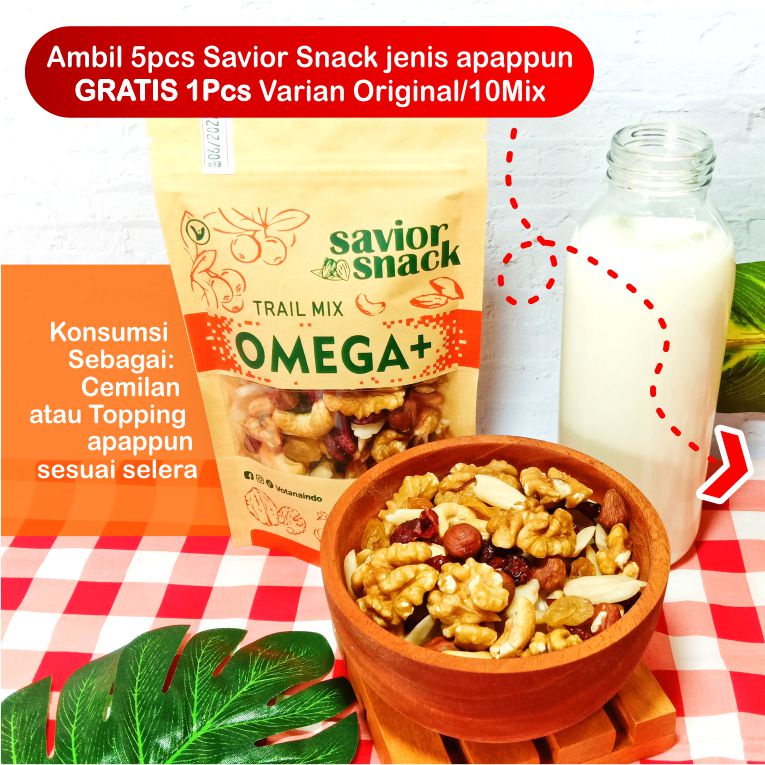 Jual Savior Snack OMEGA+ MAKANAN SEHAT Trail Mix Walnut Pili Mete ...