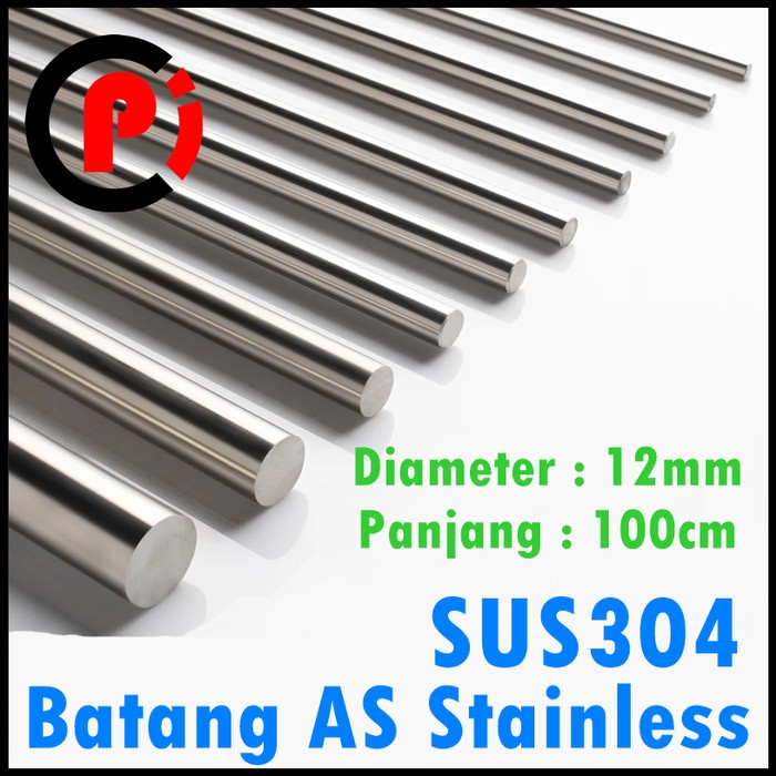 Jual Batang AS STAINLESS SUS 304 SHAFT SMOOTH ROD Round 12mm x 100cm ...