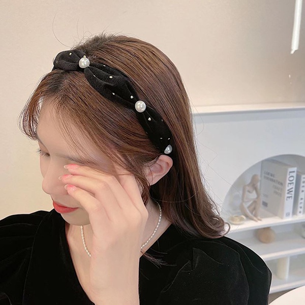 Jual bando mutiara retro velvet pearl hair band jba059 (1a4) | Shopee ...