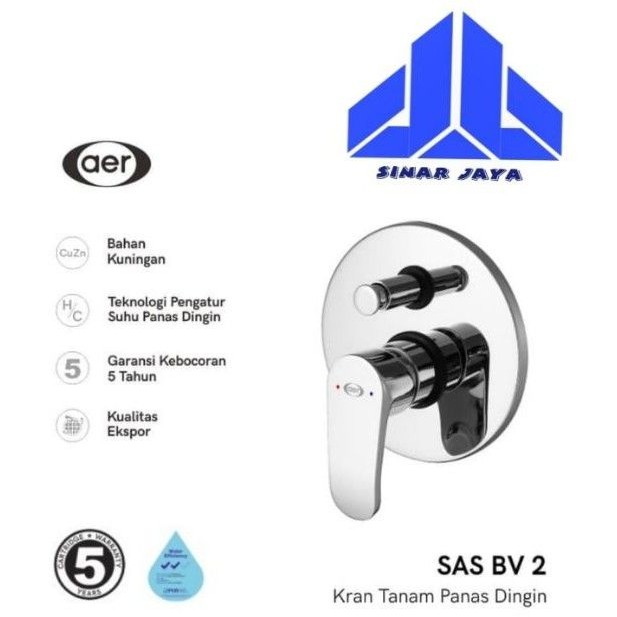 Jual AER Kran Tanam Shower Tembok Panas-Dingin 2 Fungsi Kran Air SAS BV2 | Shopee Indonesia