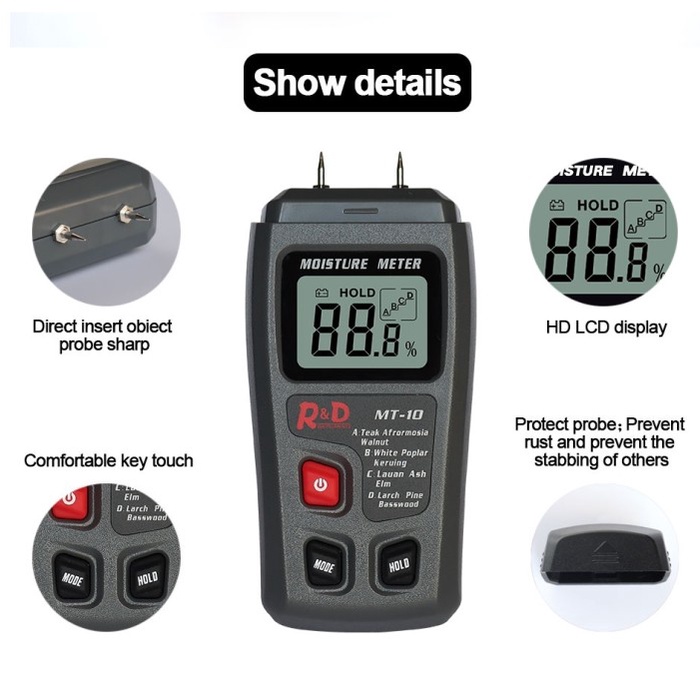 Jual Vfvde5557i Wood Moisture Meter Kayu Kertas Pengukur Kadar Air ...