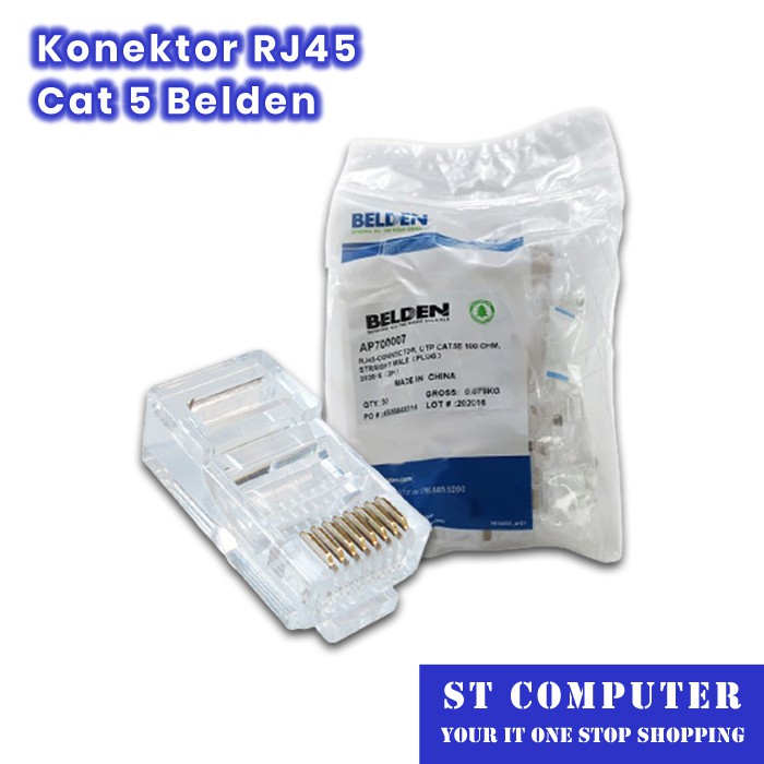 Jual Konektor RJ45 Cat5 Belden Harga Eceran konektor rj 45 connector ...