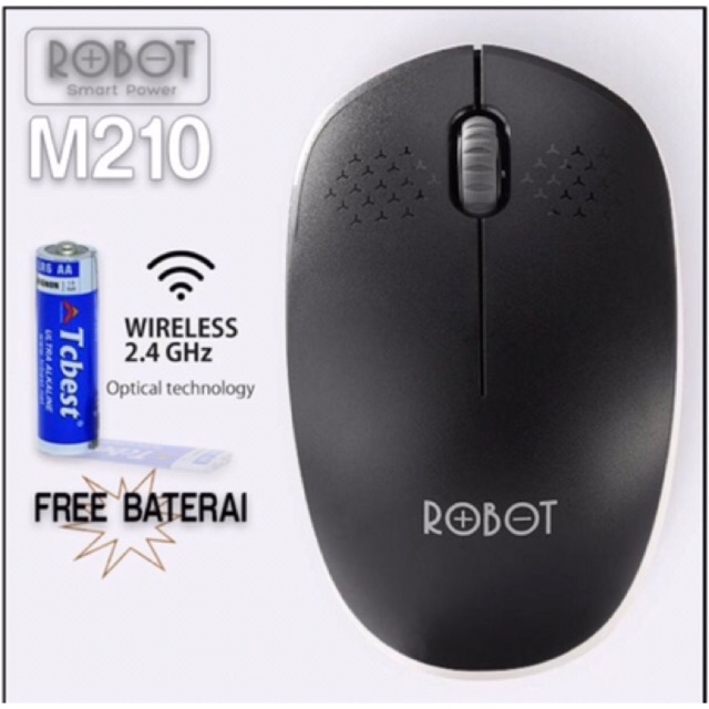 Jual MOUSE ROBOT M210 2.4G WIRELESS OPTICAL USB MOUSE GARANSI RESMI ...