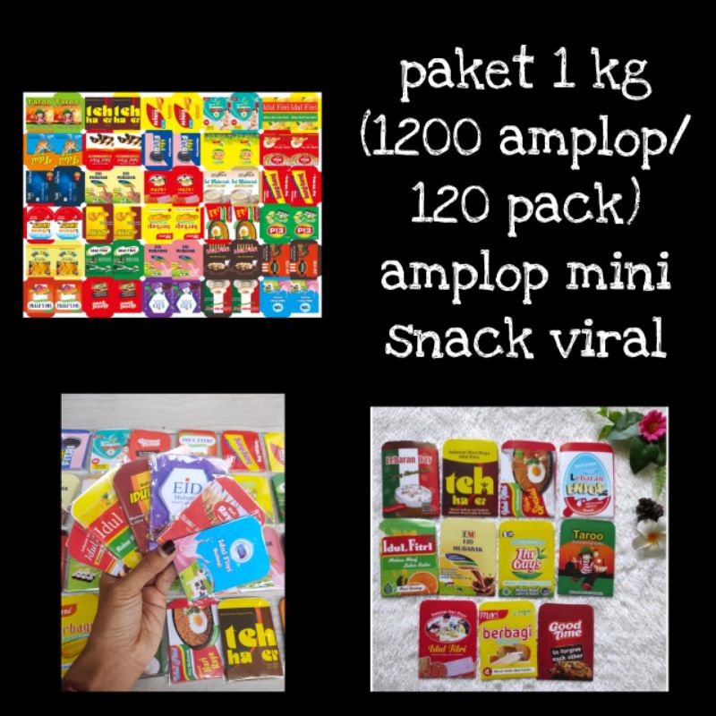Jual paket 1 kg (120 pack) amplop mini viral motif campur | Shopee ...