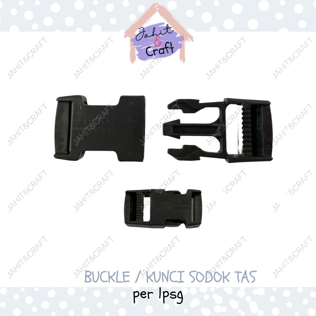 Jual Buckle Tas / Kunci Sodok Tas / Slop Tas Hitam 3cm Made in Japan ...