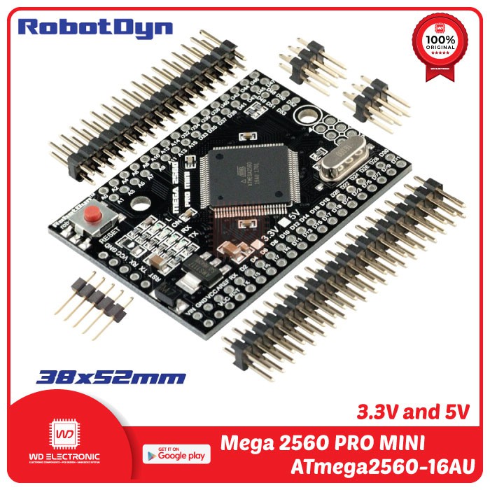 Jual RobotDyn Mega 2560 PRO MINI ATmega2560-16AU Original | Shopee ...