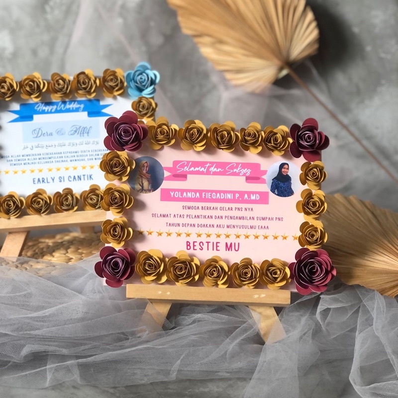 Jual PAPAN BUNGA MINI PAPER FLOWER / KADO BUNGA PAPAN / KADO WISUDA ...