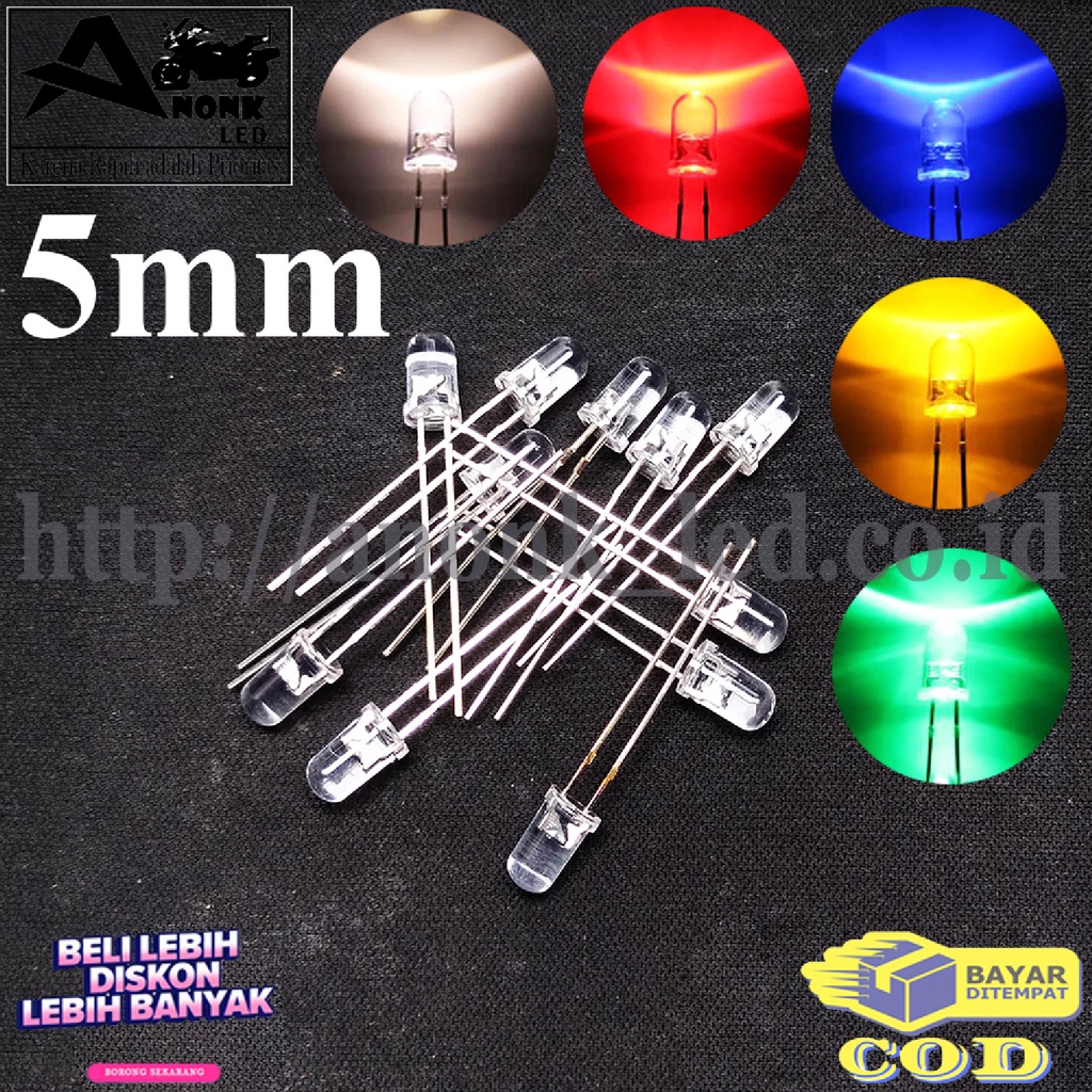 Jual Lampu Led 5mm Superbright / Led 5mm Bening (Per 30Led) | Shopee Indonesia