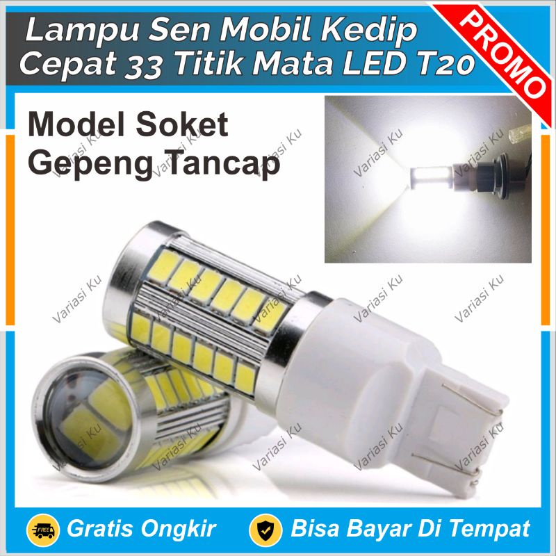 Jual LAMPU SEIN LED MOBIL KEDIP CEPAT T20 7440 7443 SEN RETING 33 TITIK ...