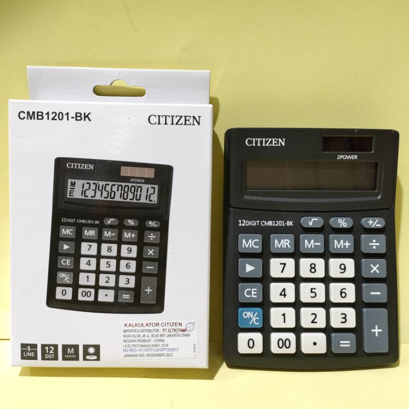 Jual Kalkulator 12 digit CITIZEN ORIGINAL CMB1201-BK | Shopee Indonesia