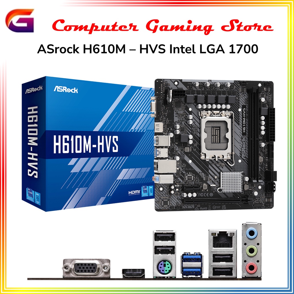 Jual ASrock H610M - HVS - Motherboard Intel LGA 1700 Gen 12 | Shopee ...