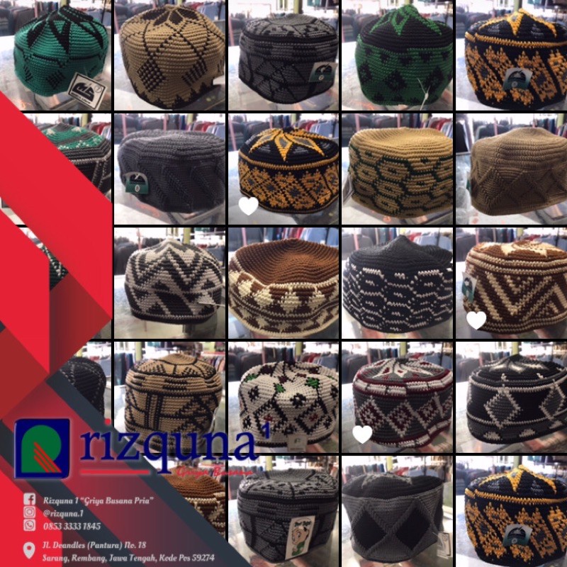 Jual Peci Rajut / Kopyah Rajut Asli Indonesia (Rajutan Tangan) | Shopee ...