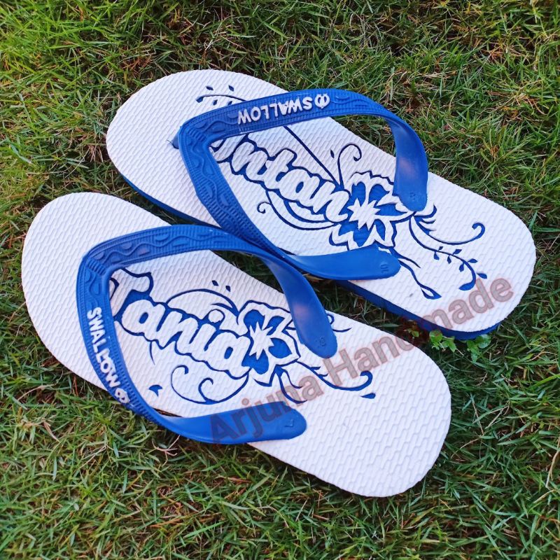 Jual sandal swallow jepit ukir costum nama sandal pondok sandal santri | Shopee Indonesia