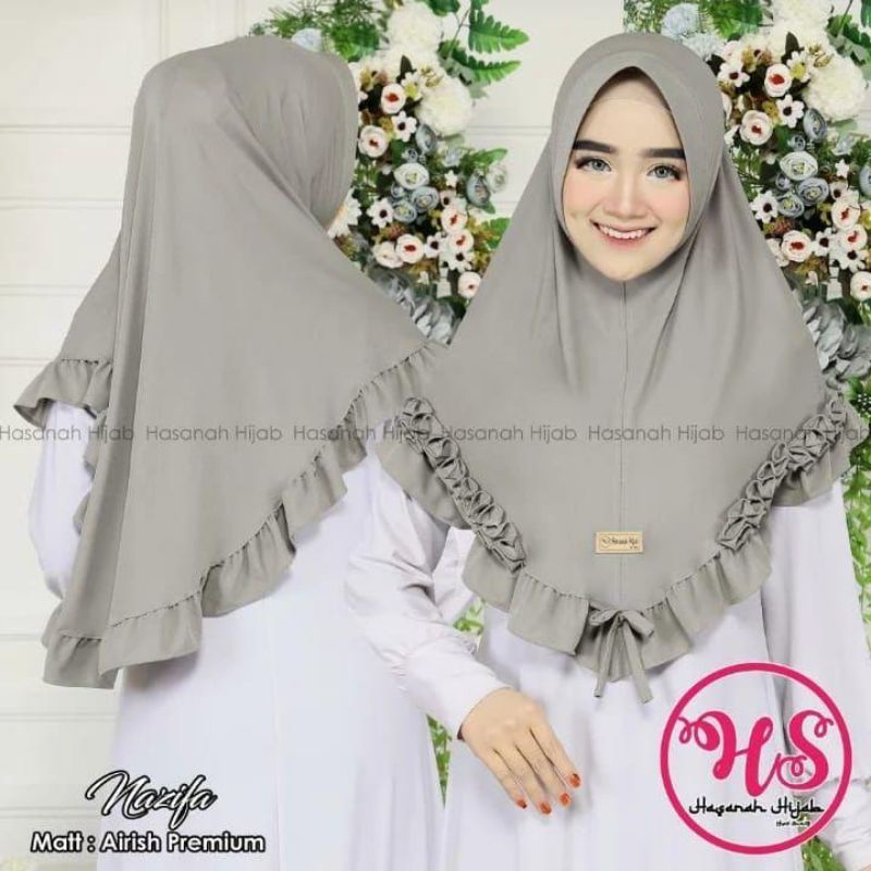 Jual NAZIFA ORI Hasanah Hijab Instan Jersey Airis Premium Kerudung Bergo Rempel Renda Pad Jilbab ...
