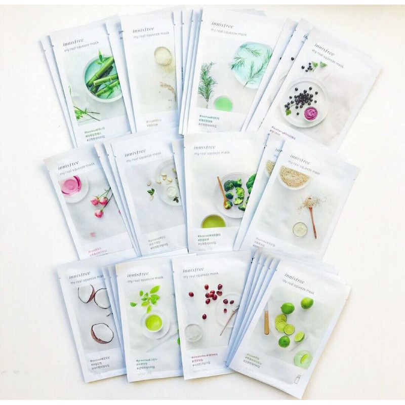 Jual MASKER INNISFREE PROMO INNISFREE MY REAL SQUEEZE SHEET MASK NEW PACKING | Shopee Indonesia