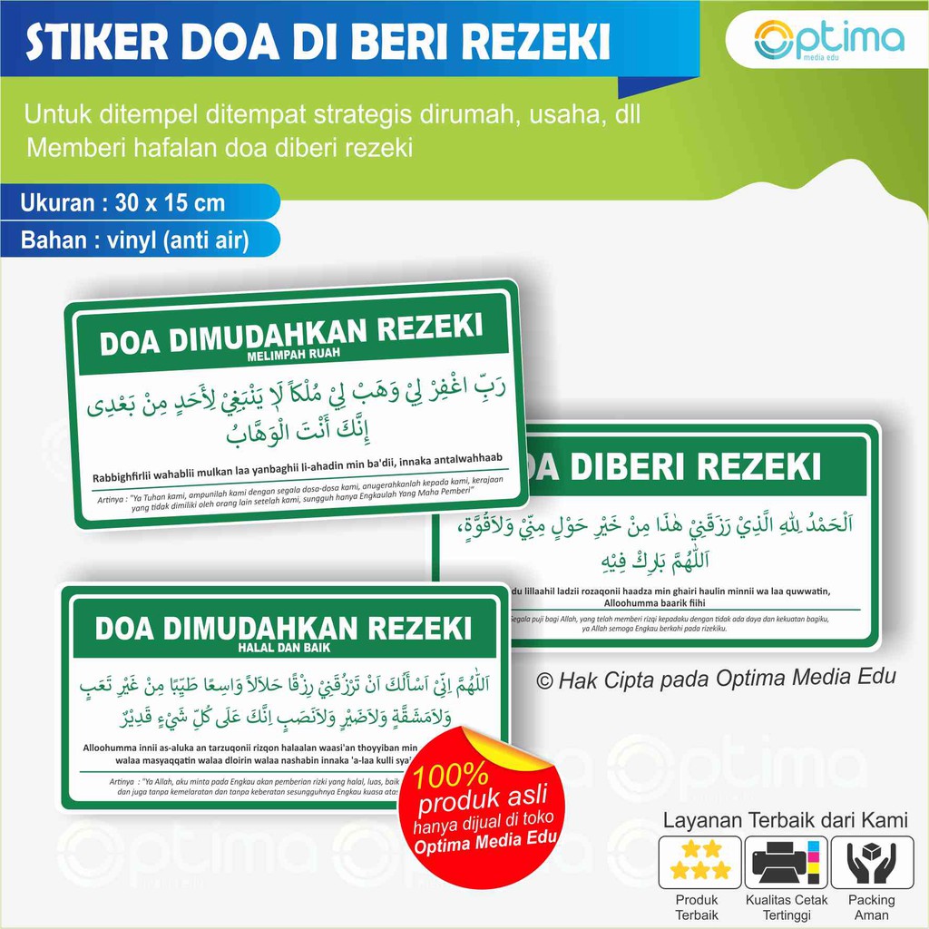 Jual STIKER Tulisan DOA DIBERI REZEKI | Shopee Indonesia
