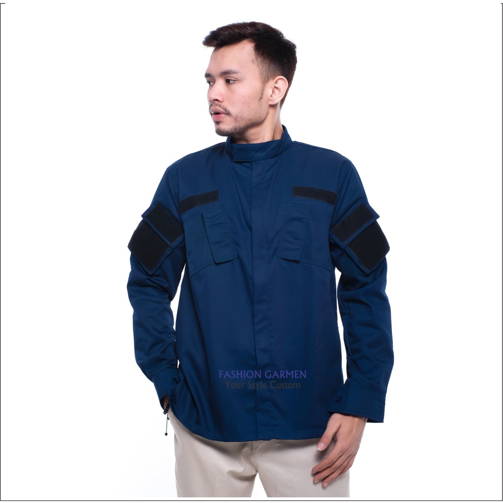 Jual Seragam NET TV PDL Polos Biru Dongker | Shopee Indonesia