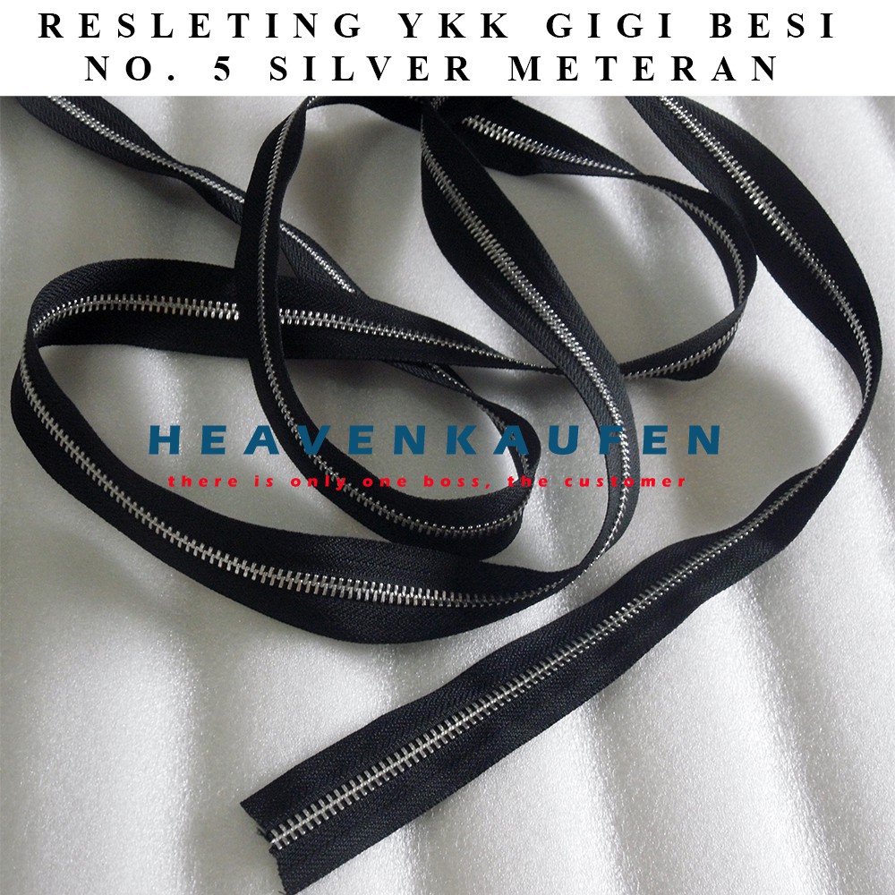 Jual Resleting Zipper YKK Gigi Besi No 5 Silver Meteran | Shopee Indonesia